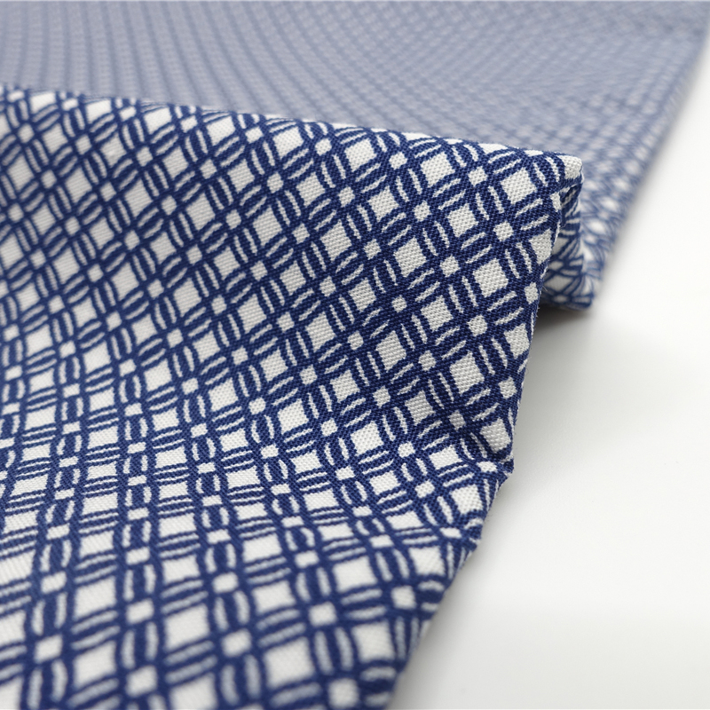 Small Geometric Blue Print Fabric - Wholesale Shirt Fabric, Shirting ...