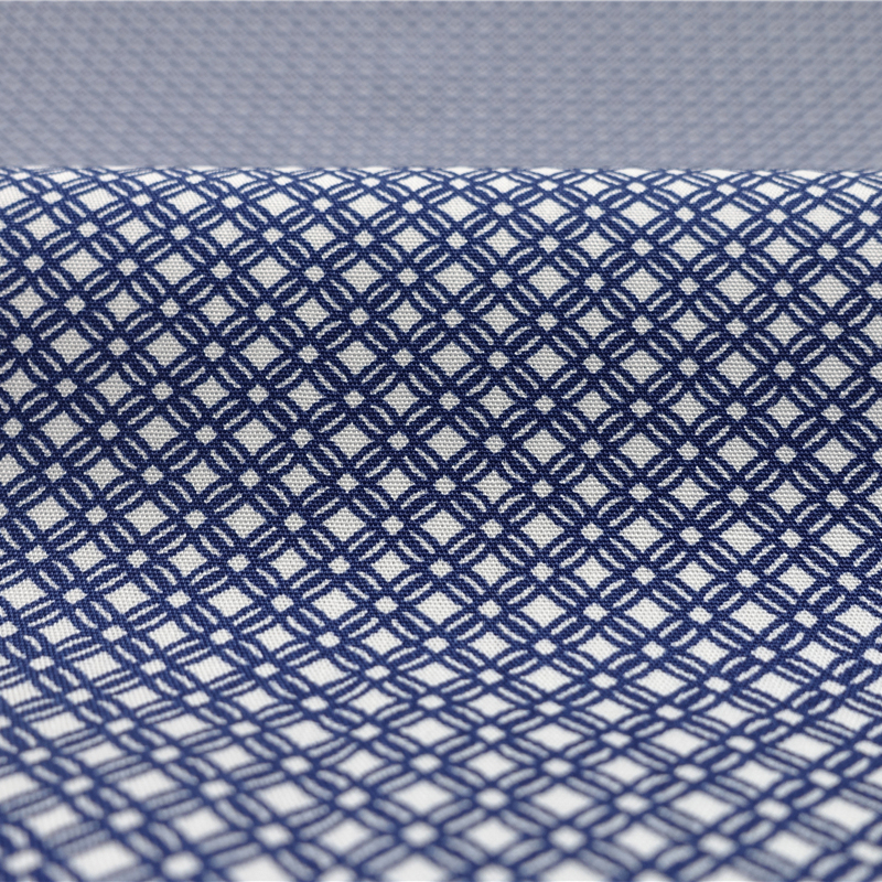 Small Geometric Blue Print Fabric - Wholesale Shirt Fabric, Shirting ...