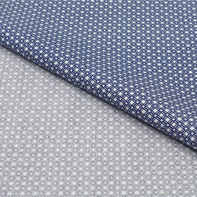 Small Geometric Blue Print Fabric - Wholesale Shirt Fabric, Shirting ...