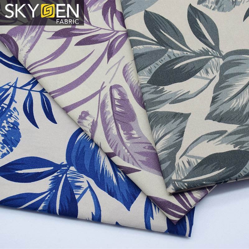 Leaves Print Design Woven Fabric - Wholesale Shirt Fabric, Shirting ...